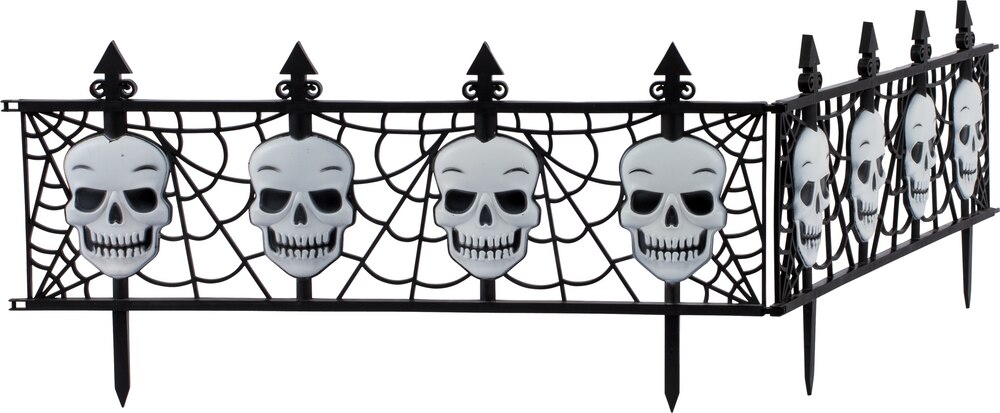 Skull Interlocking Light-Up Fences, Black/White, 12-in, 2-pk, Outdoor ...