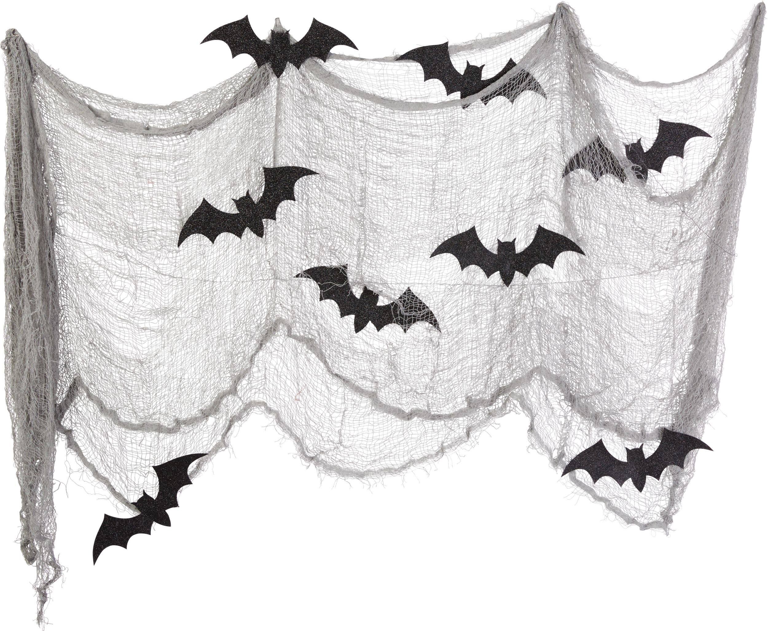Bat Gauze Cloth Decorating Kit with 8 Glitter Cutouts, Grey/Black, 15 ...