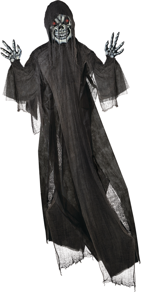 Grim Reaper Light-Up Hanging Character Prop, Black, 12-ft, Indoor ...
