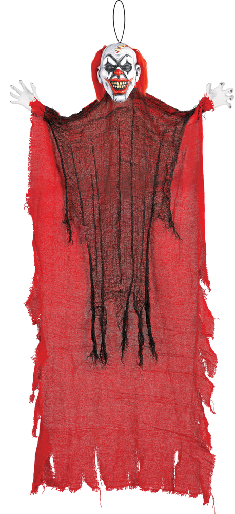 Clown Hanging Evil Prop, Red, 4-ft, Indoor/Outdoor Decoration for ...
