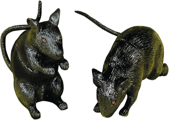 Rat Rubber Prop, Black, 3 1/4-in, Indoor/Outdoor Decoration for ...