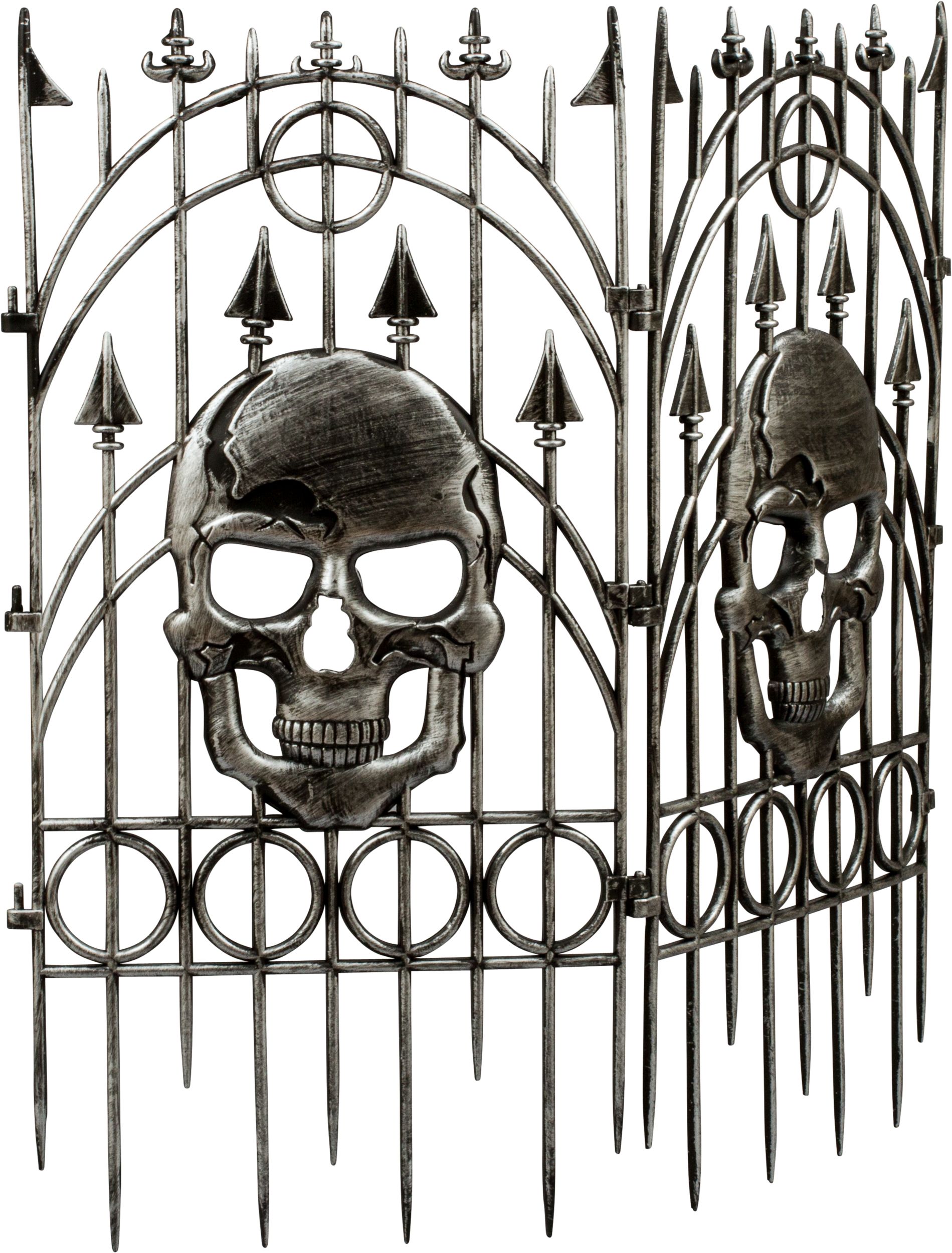 Skull Interlocking Fences, Silver, 30-in, 2-pk, Outdoor Decoration for ...