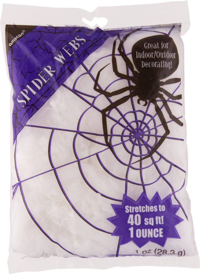 Stretchy Spider Web Prop, White, 1-oz, Indoor/Outdoor Decoration for ...