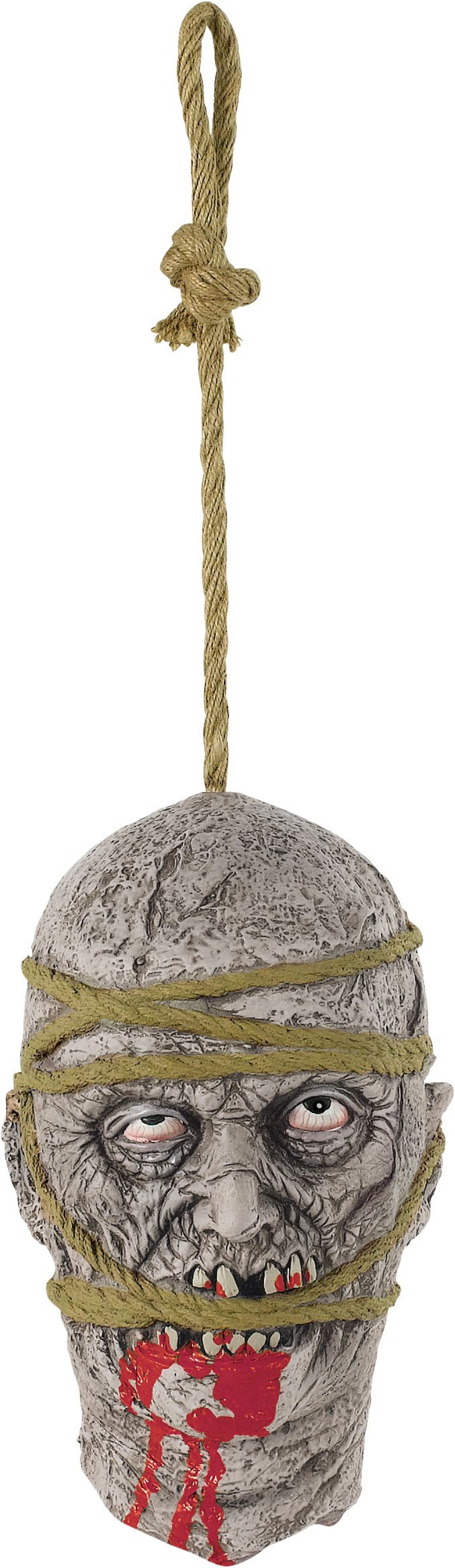 Zombie Hanging Decapitated Head, Grey, 11.5-in, Indoor/Outdoor ...