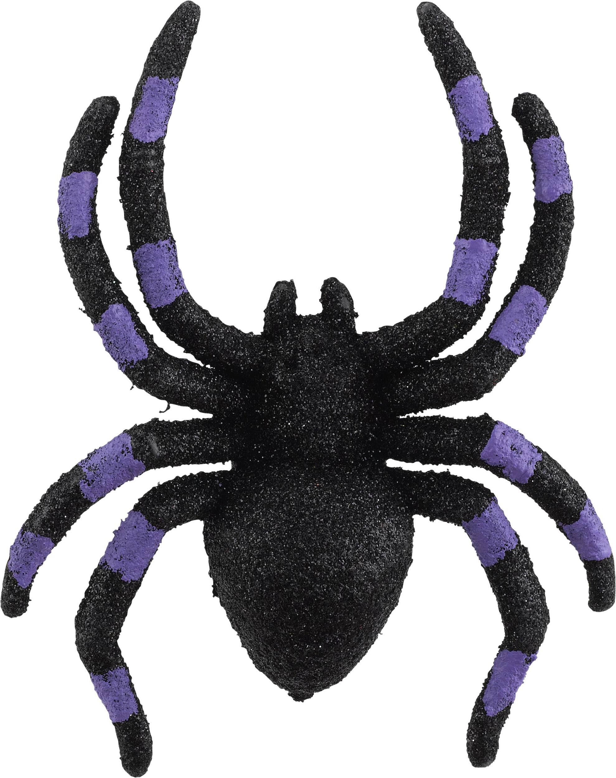 Spider Glitter Foam Prop, Black/Purple, 5-in, 4-pk, Indoor/Outdoor ...