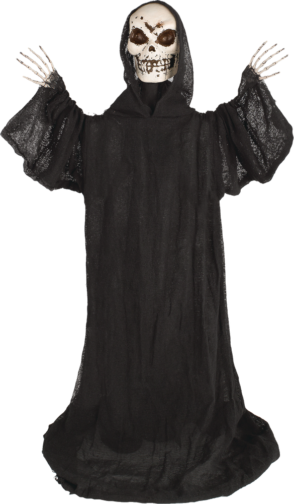 Grim Reaper Standing Character Prop, Black/White, 36-in, Indoor/Outdoor ...