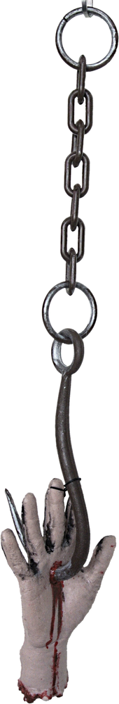 Bloody Meat Hook Severed Hand Hanging Prop, Grey, 25-in, Indoor/Outdoor ...