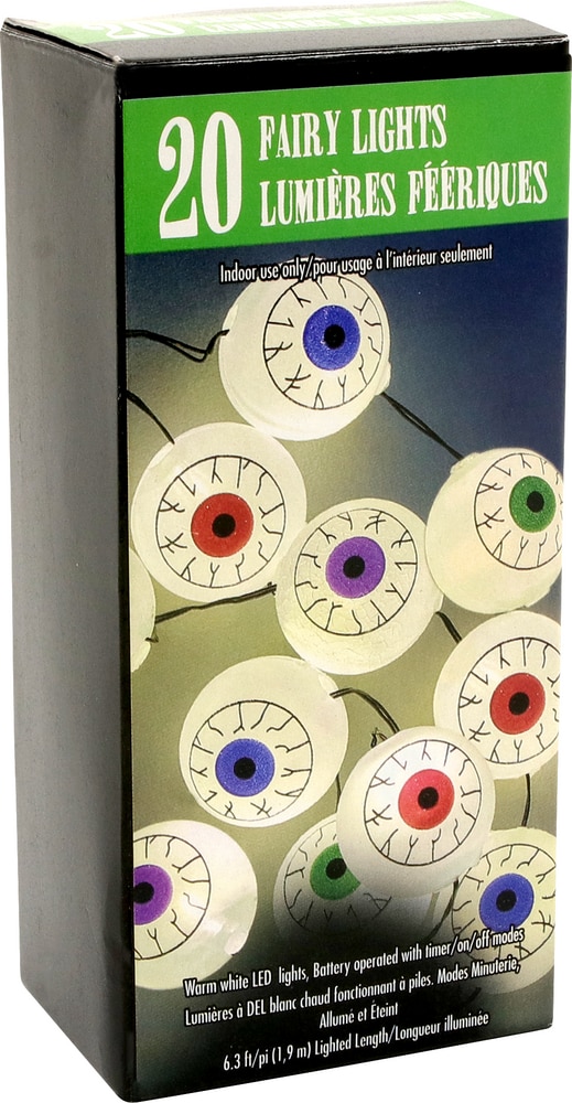 LED Eyeball String Lights, Multi-Coloured, 7.5-in, 20-pk, Indoor ...