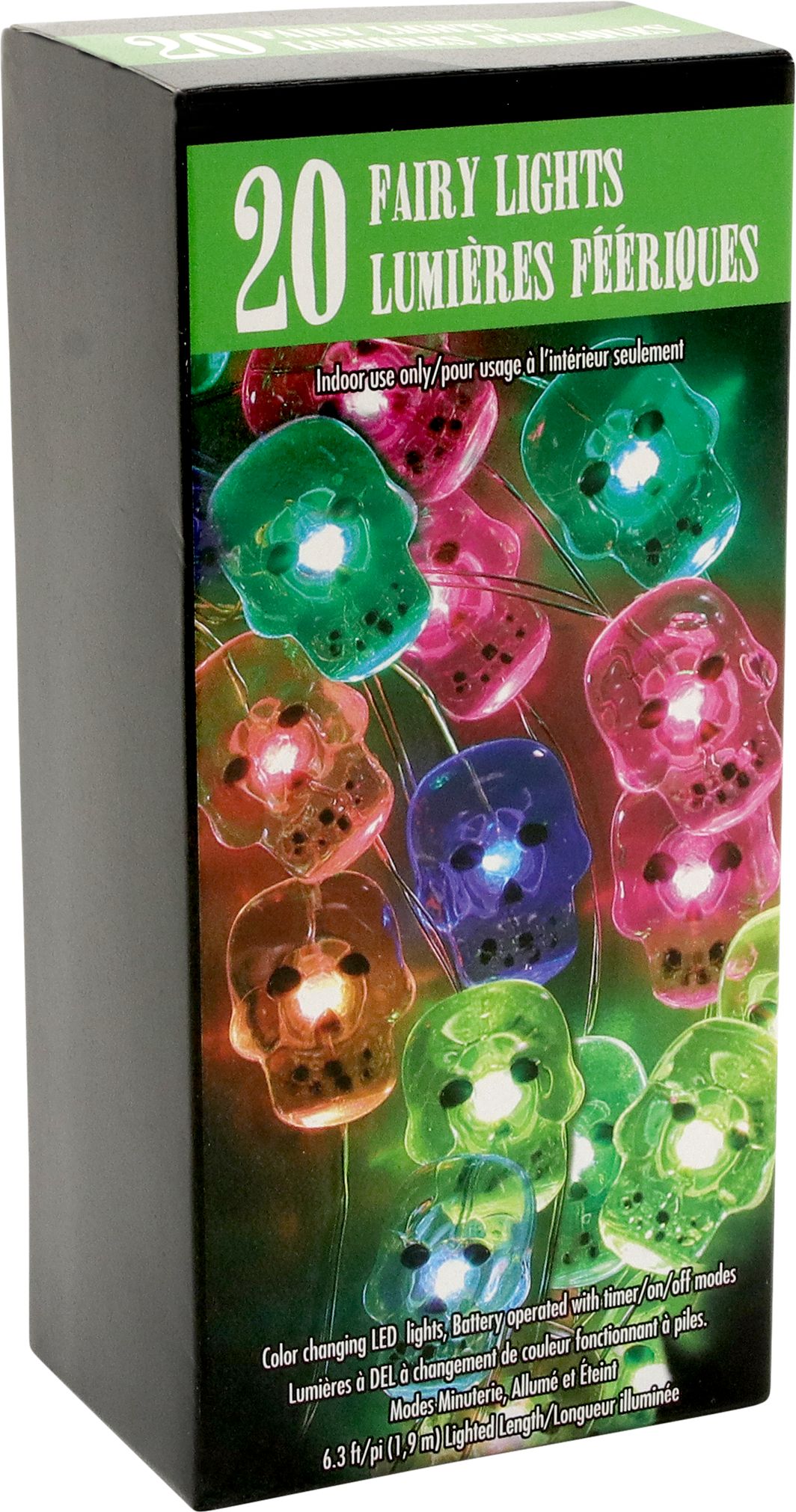 Skull LED String Lights, Multi-Coloured, 7.5-in, 20-pk, Indoor/Outdoor ...