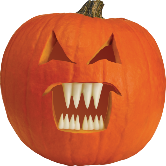 Glow-In-The-Dark Pumpkin Fangs, White, 1-in, 7-pk, Indoor/Outdoor ...
