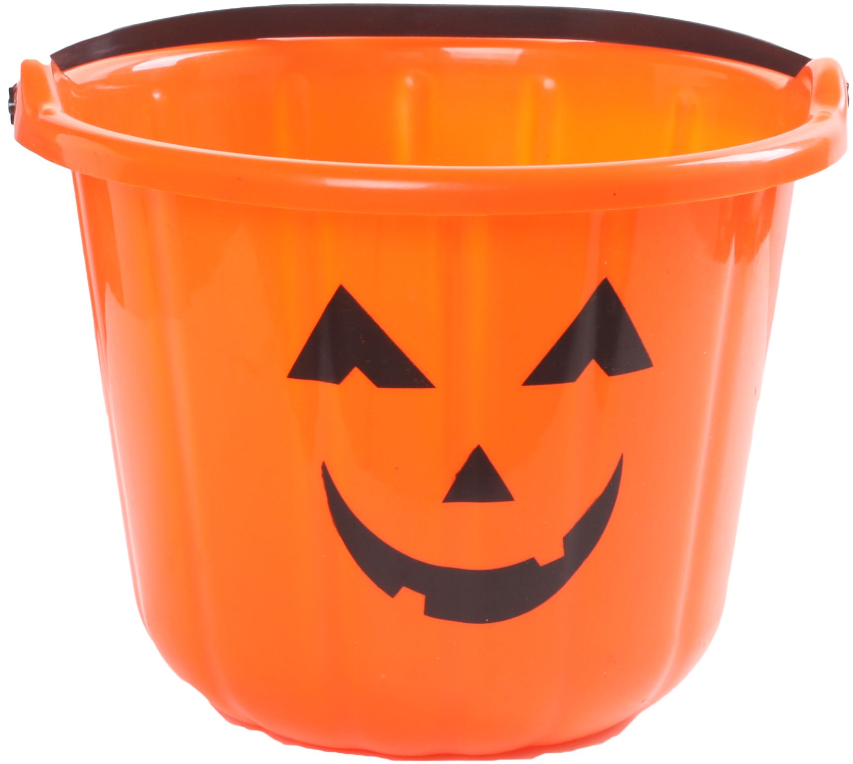 Jack-O'-Lantern Plastic Treat Pail Bucket, Black/Orange, 5-in, for ...