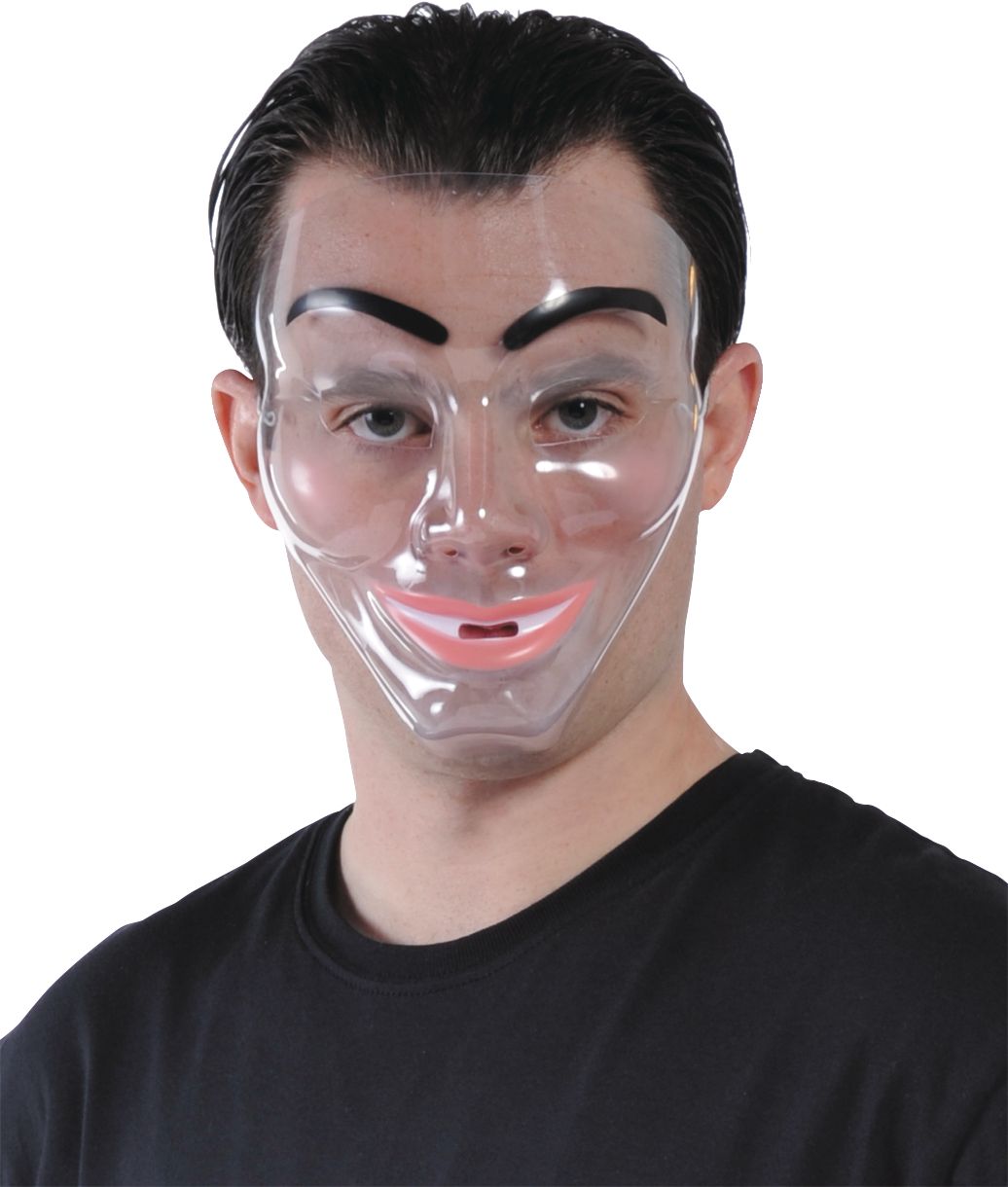 Creepy Face Mask, Clear, One Size, Wearable Costume Accessory for ...