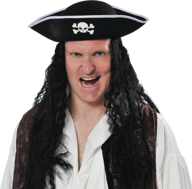 Pirate Crew Member Skull & Crossbones Hat, Black/White, One Size ...