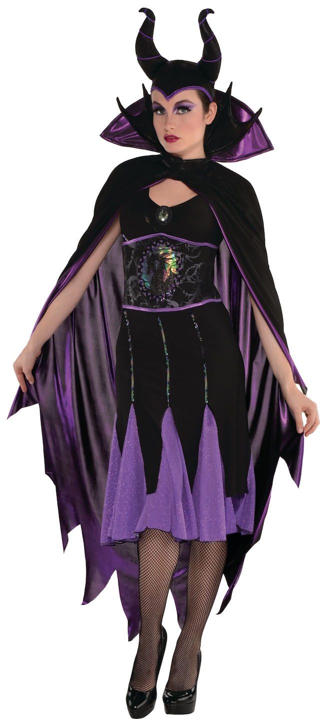 Adult Disney Maleficent Cape with Pointed Collar, Black/Purple, One ...