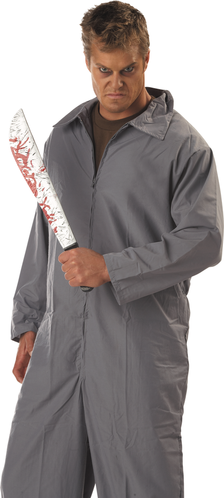 Bloody Slasher Machete Knife Weapon, Silver/Red, 21-in, Wearable ...