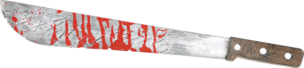 Bloody Slasher Machete Knife Weapon, Silver/Red, 21-in, Wearable ...