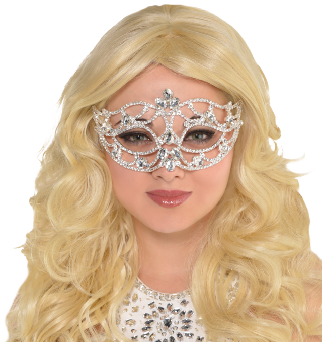 Silver Jewel Masquerade Halloween Costume Mask, Adult | Party City