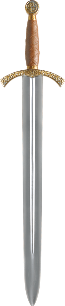 Medieval Knight Broadsword Weapon, Brown/Silver, 34-in, Wearable ...