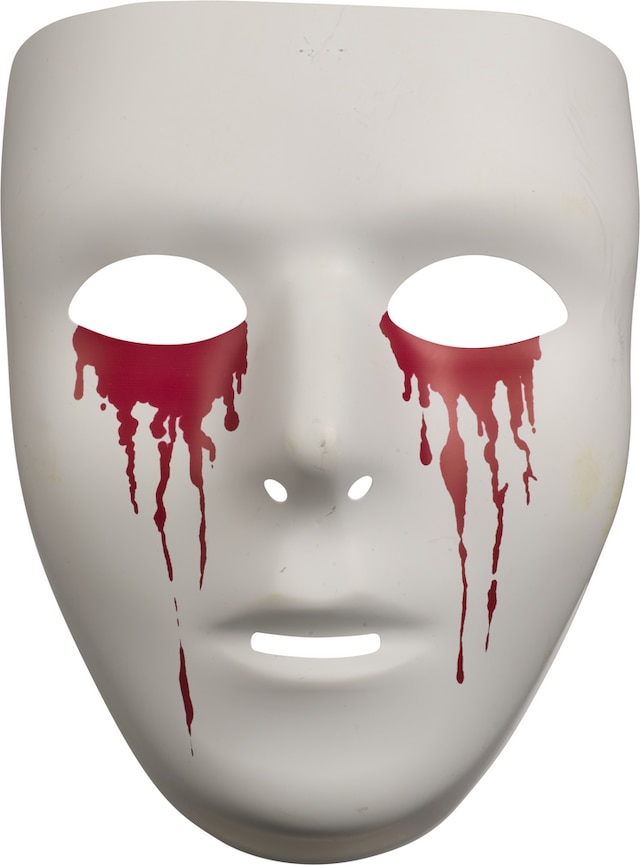 Bleeding Eyes Plastic Mask, White/Red, One Size, Wearable Costume ...
