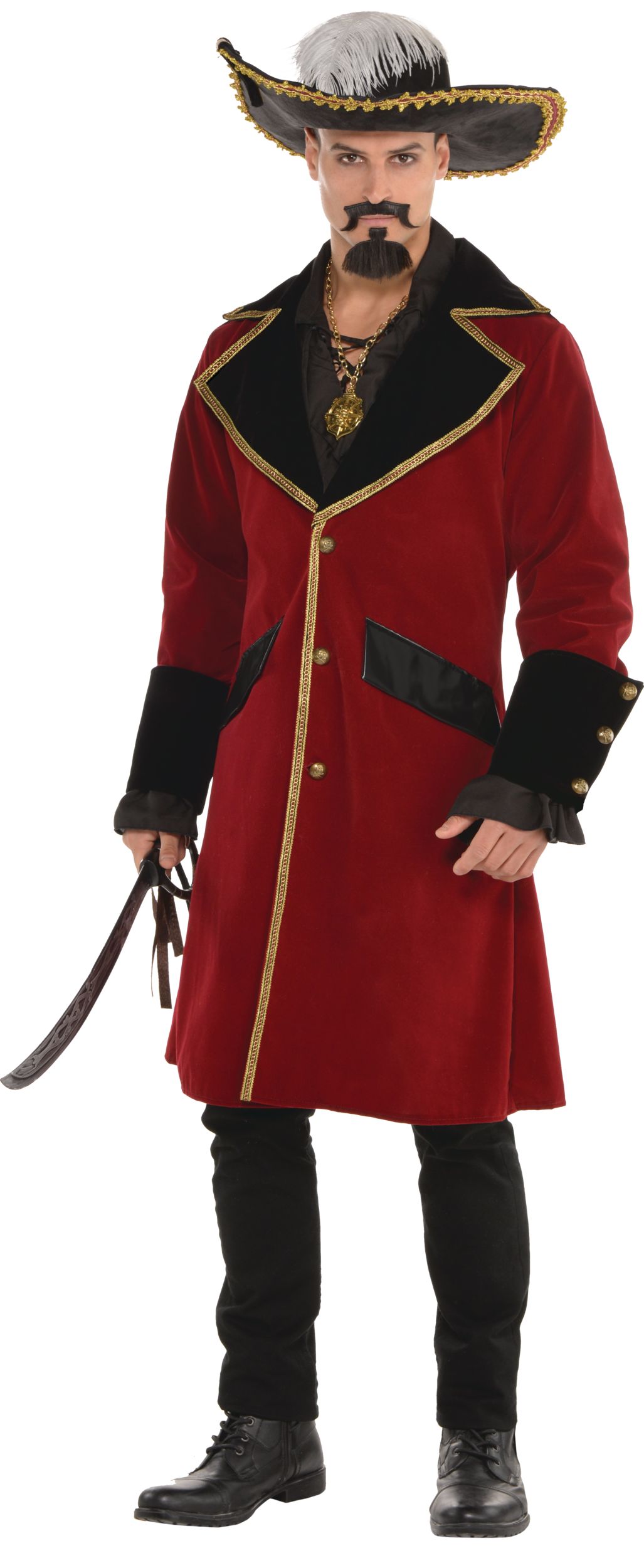 Adult Disney Pirates of the Caribbean Captain Jack Sparrow Jacket, Red ...
