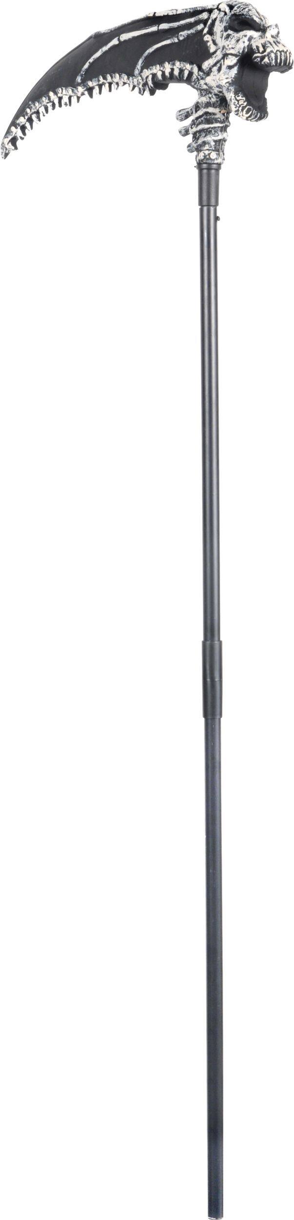 Grim Reaper Bones Scythe Weapon, Grey/Black, 7-ft, Wearable Costume ...
