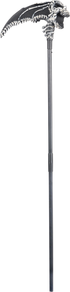 Grim Reaper Bones Scythe Weapon, Grey/Black, 7-ft, Wearable Costume ...