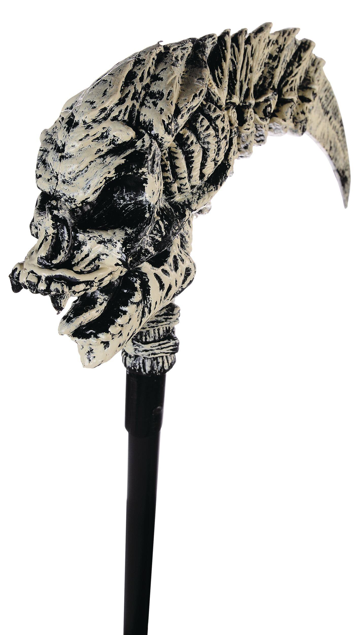 Grim Reaper Bones Scythe Weapon, Grey/Black, 7-ft, Wearable Costume ...