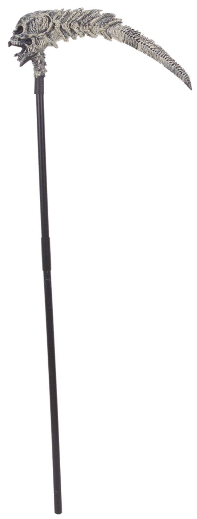 Grim Reaper Bones Scythe Weapon, Grey/Black, 7-ft, Wearable Costume ...