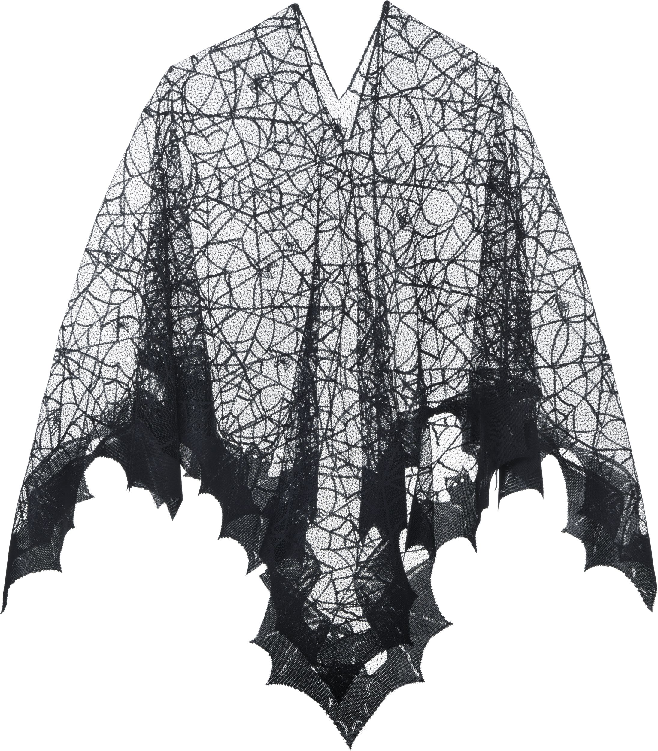 Adult Mesh Spider Web Bat Poncho, Black, One Size, Wearable Costume ...
