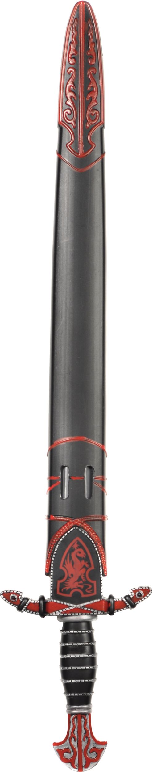 Medieval Knight Double-Edged Sword Weapon, Silver/Red, 27-in, Wearable ...