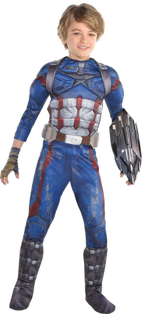 Kids' Disney Marvel Captain America Blue/Red Padded Jumpsuit with Glove ...