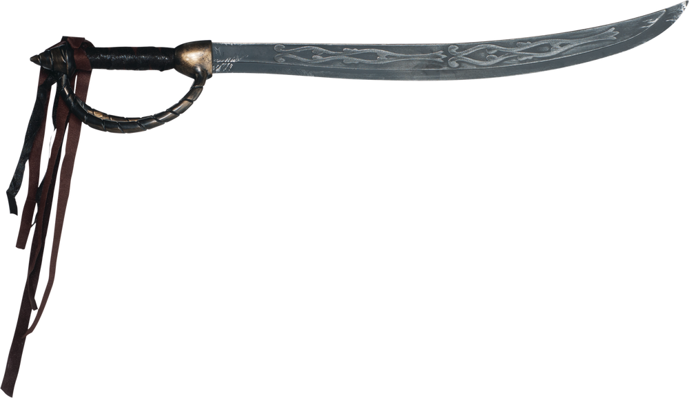 Etched Pirate Sword Weapon, Black/Silver, 27-in, Wearable Costume Prop ...