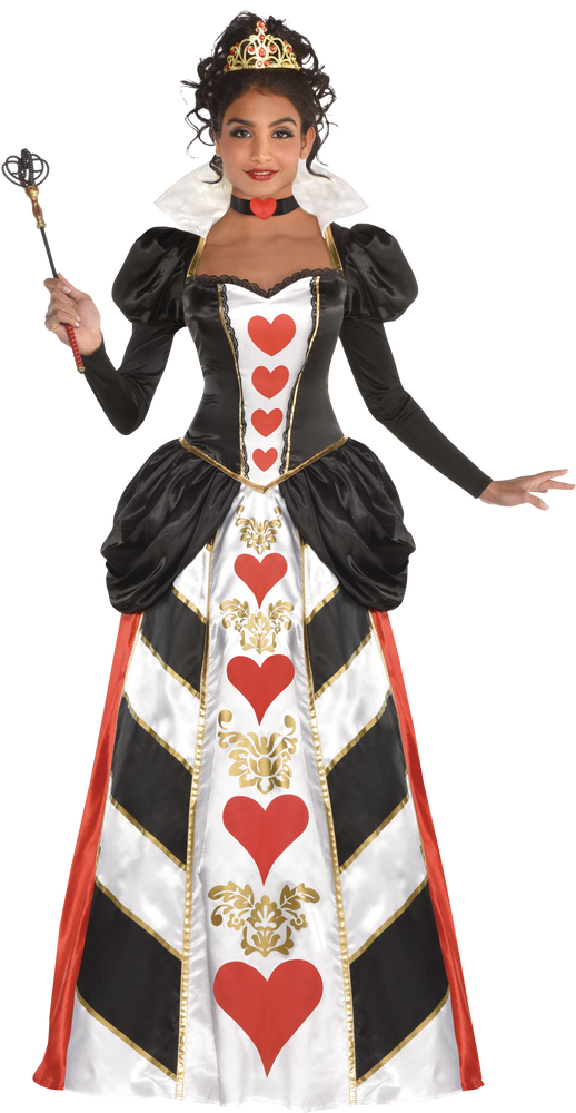 Womens Disney Alice In Wonderland Red Queen Black Red Dress Halloween