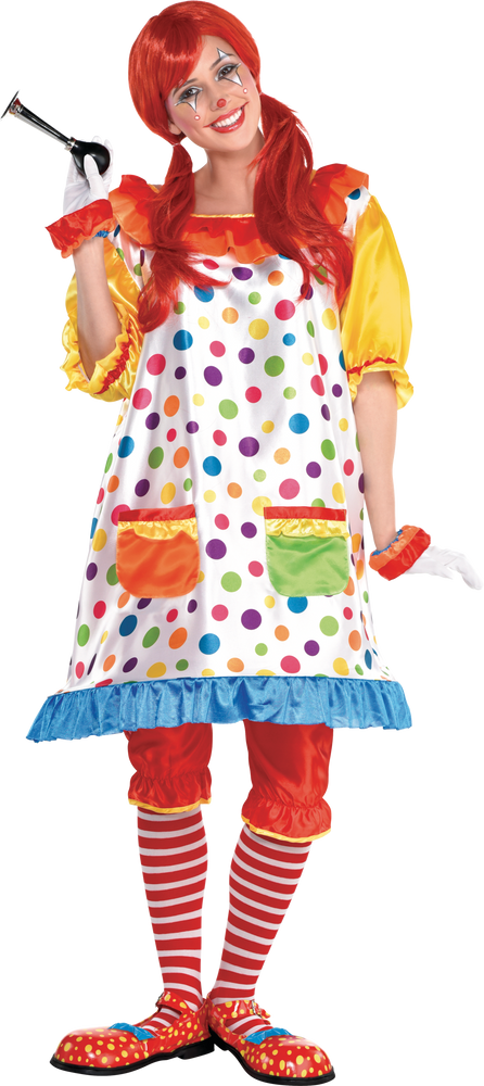 Costume de clown, femmes, robe à pois multicolores, taille universelle ...