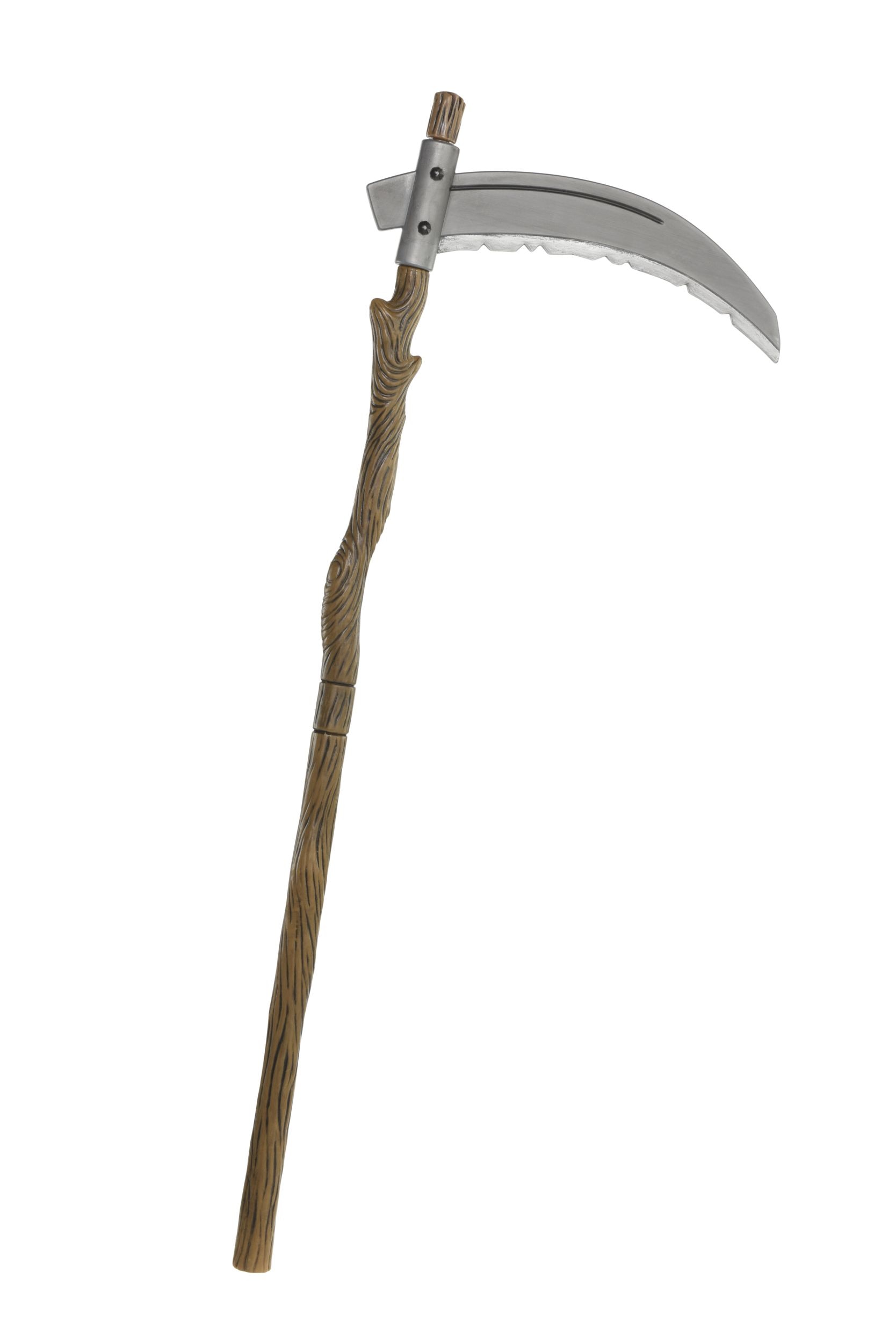 Scythe Weapon, Silver/Brown, 48-in, Wearable Costume Prop for Halloween ...