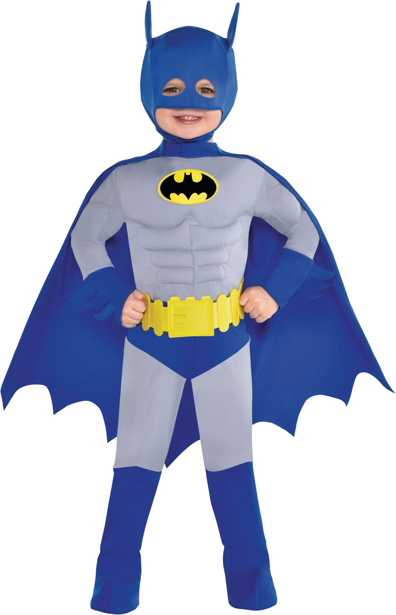 The Brave & the Bold Toddler Batman Muscle Costume | Party City