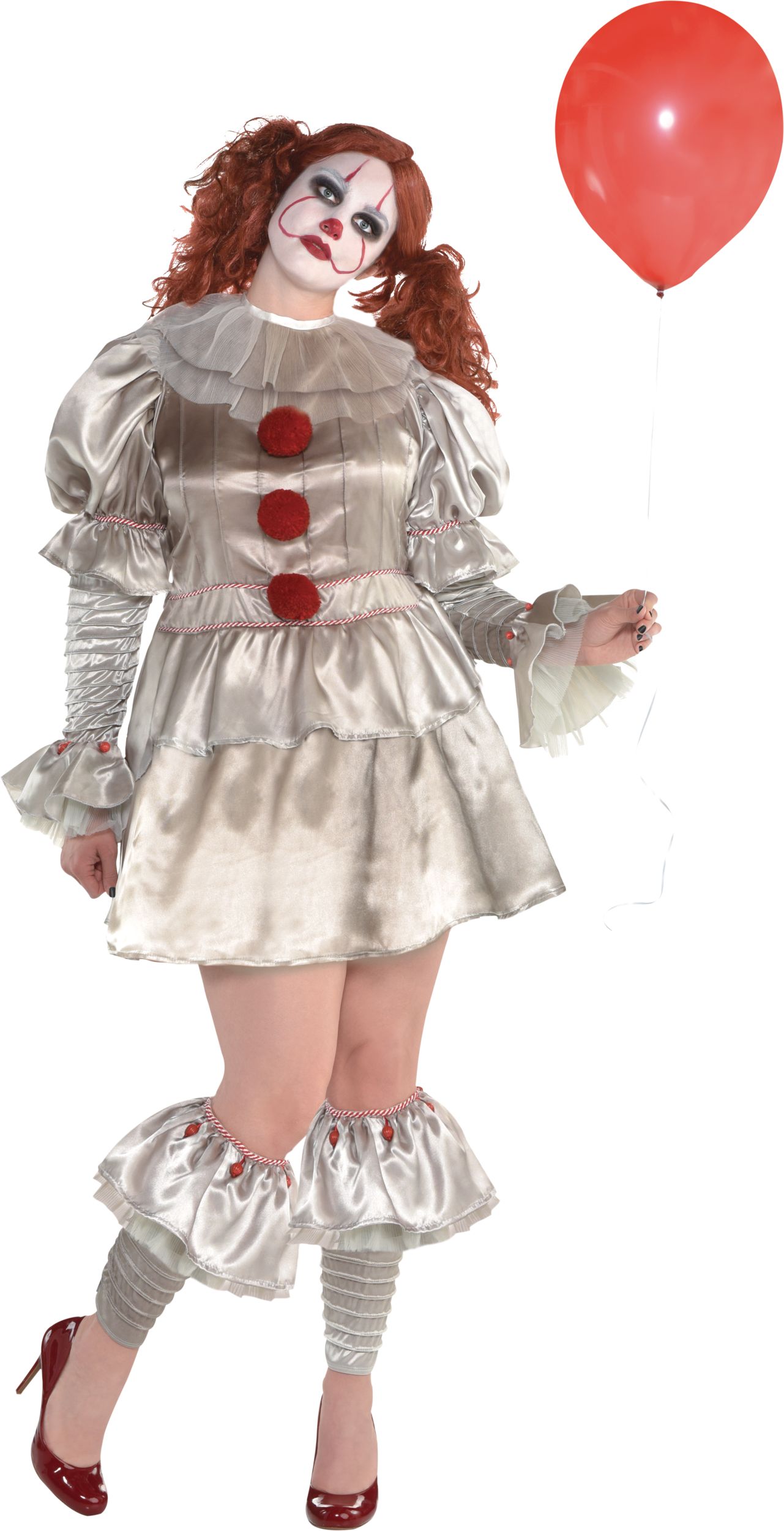 Costume de clown Ça Pennywise, femmes, robe grise avec couvre-bottes ...