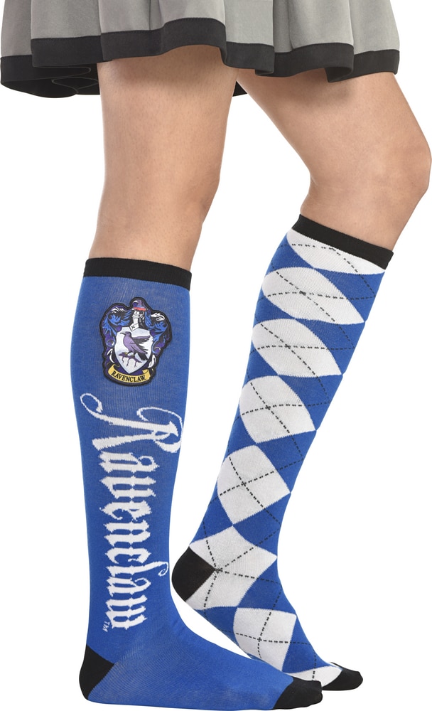 Harry Potter Mismatched Ravenclaw Knee-High Party Socks, Adult | Party City