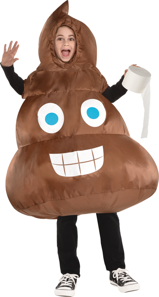 Kids' Poop Emoji Brown Inflatable with Hood Halloween Costume, One Size ...