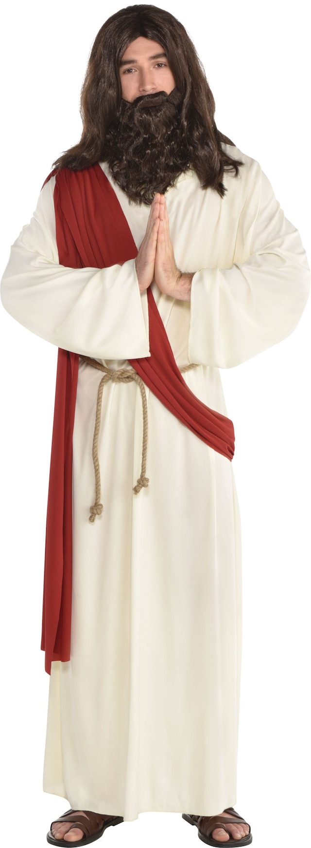 Men's Jesus White Robe with Sash Halloween Costume, Assorted Sizes ...