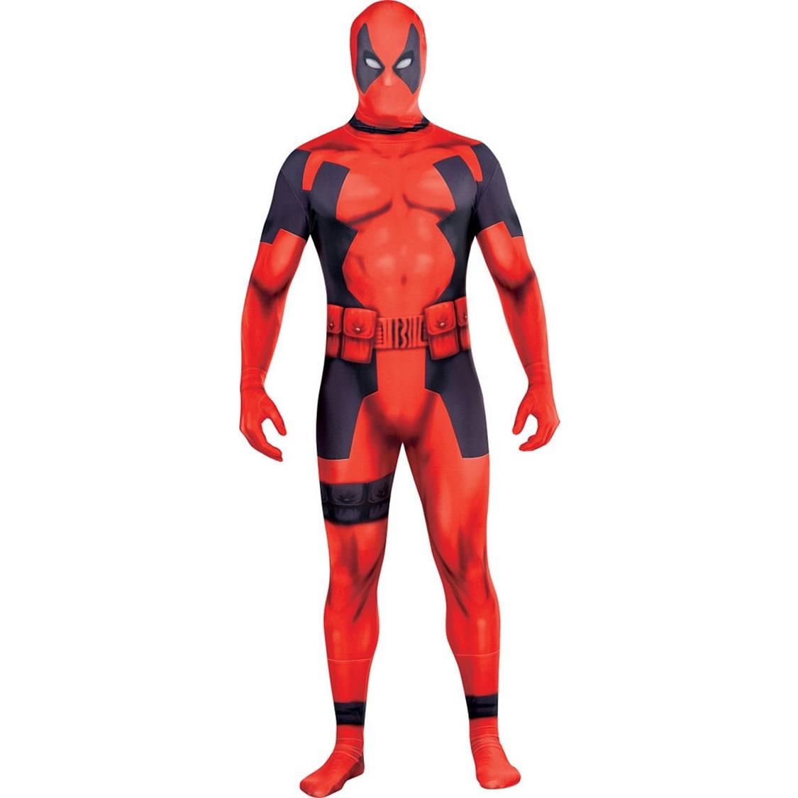 Men's Disney Marvel Deadpool Red/Black Jumpsuit Halloween Costume ...