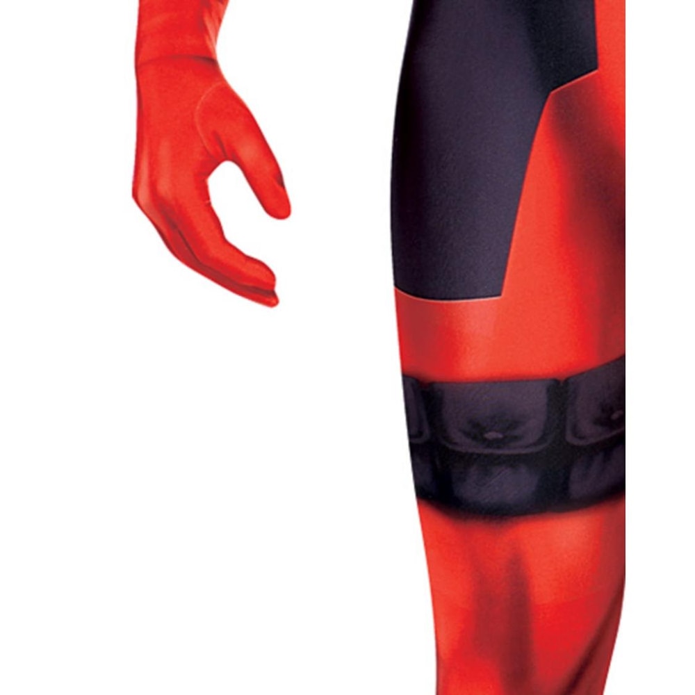 Men's Disney Marvel Deadpool Red/Black Jumpsuit Halloween Costume ...