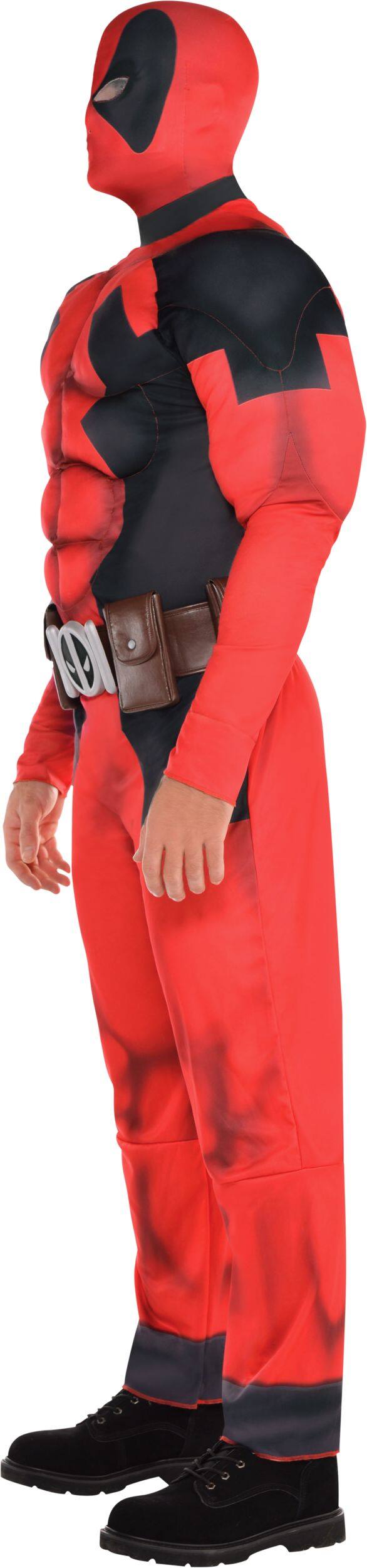 Men's Disney Marvel Deadpool Red/Black Padded Jumpsuit with Mask ...