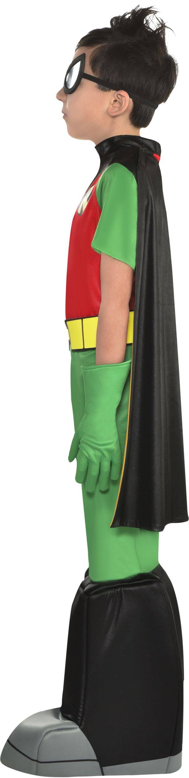 Kids' Teen Titans Go Boys Robin Green/Red/Yellow Jumpsuit with Mask ...
