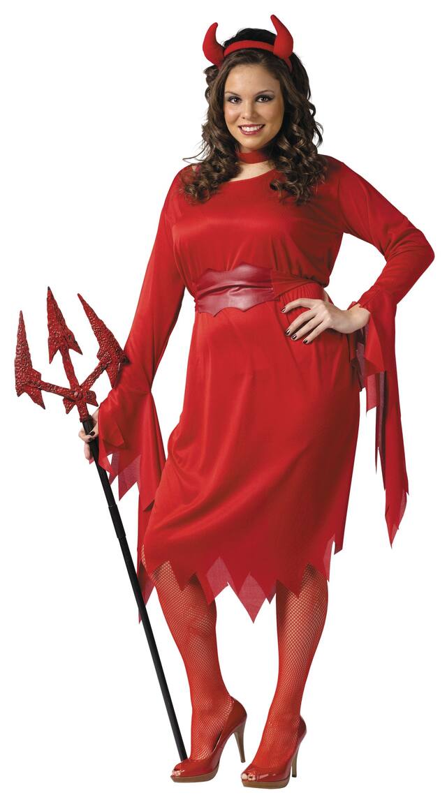 Womens Devil Red Dress With Headband Halloween Costume Assorted Sizes