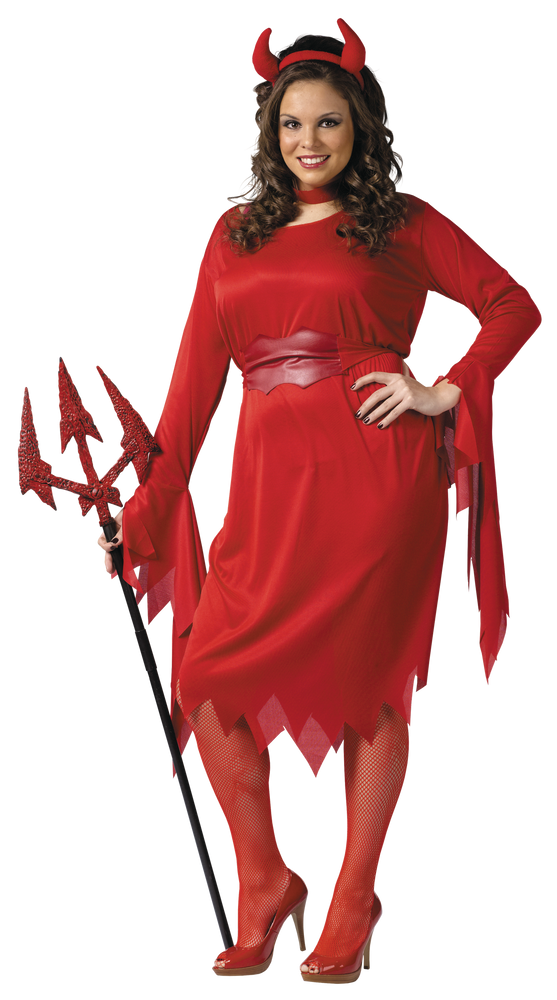 Womens Devil Red Dress With Headband Halloween Costume Assorted Sizes Party City