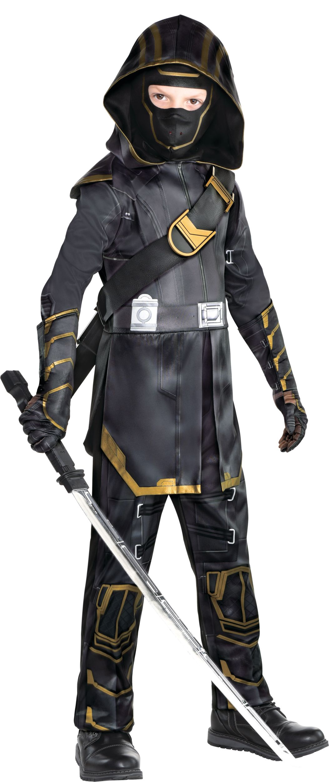 Kids' Disney Marvel Hawkeye Ronin Black Jumpsuit with Hood/Gloves/Mask ...