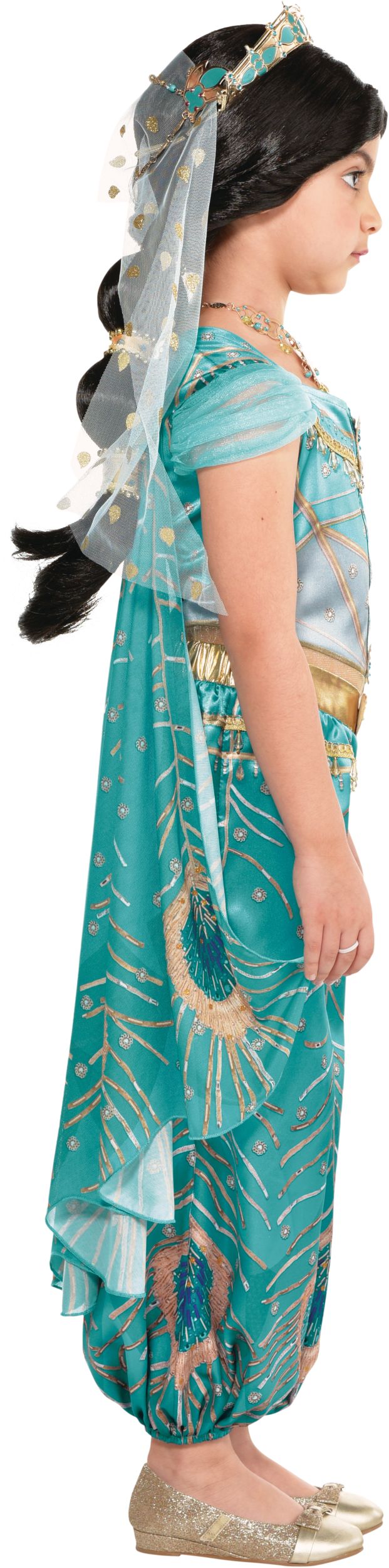 Toddler Disney Aladdin Princess Jasmine Blue Jumpsuit Halloween Costume ...