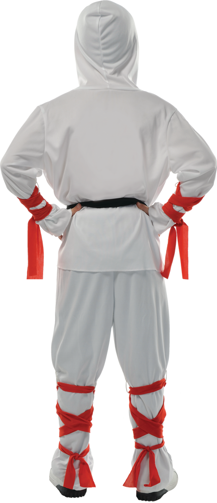 Costume de ninja, enfants, tenue blanche avec chemise/pantalon/capuchon ...