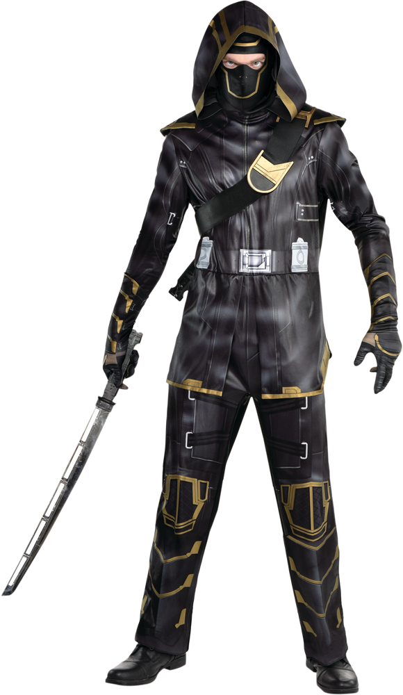 Men's Disney Marvel Hawkeye Ronin Black Jumpsuit with Hood/Gloves/Mask ...